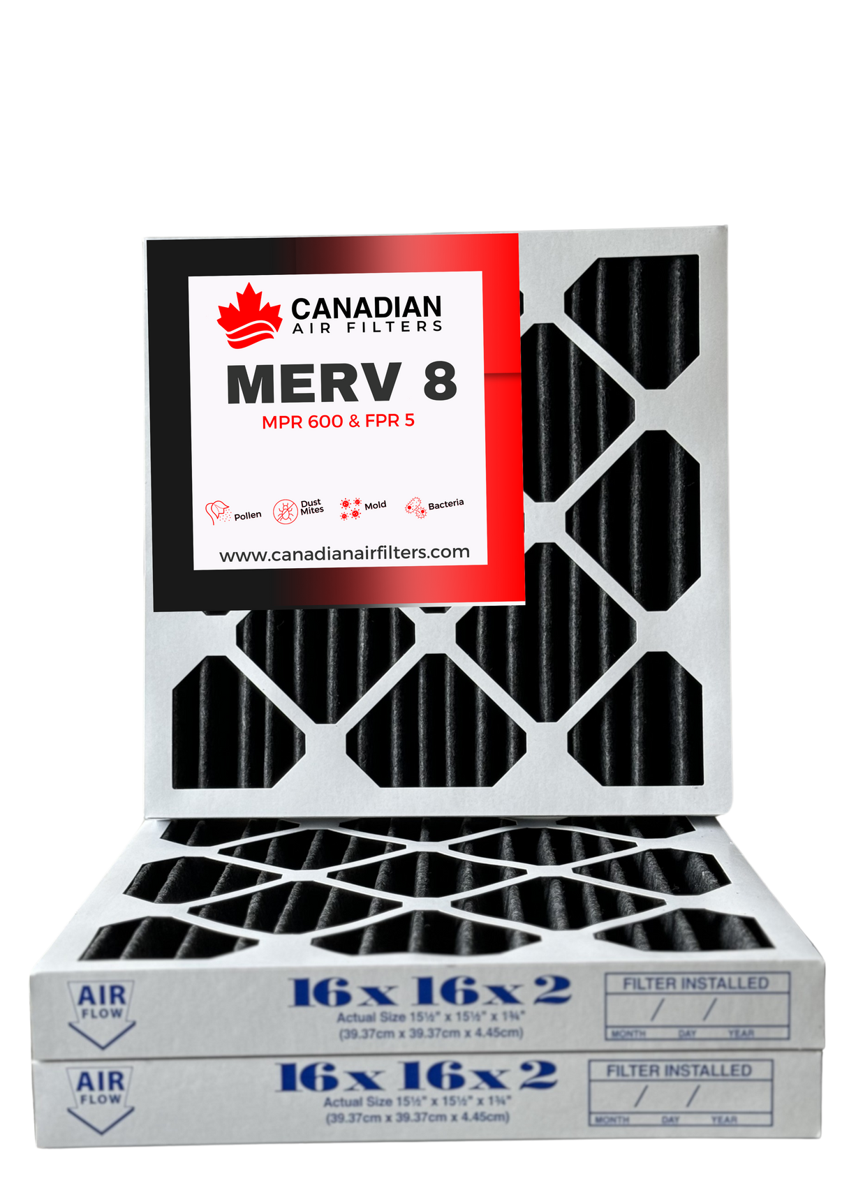 7.75x8.5x1 - Carbon Pleated Merv 8 (06 Pack) | Canadian Air Filters